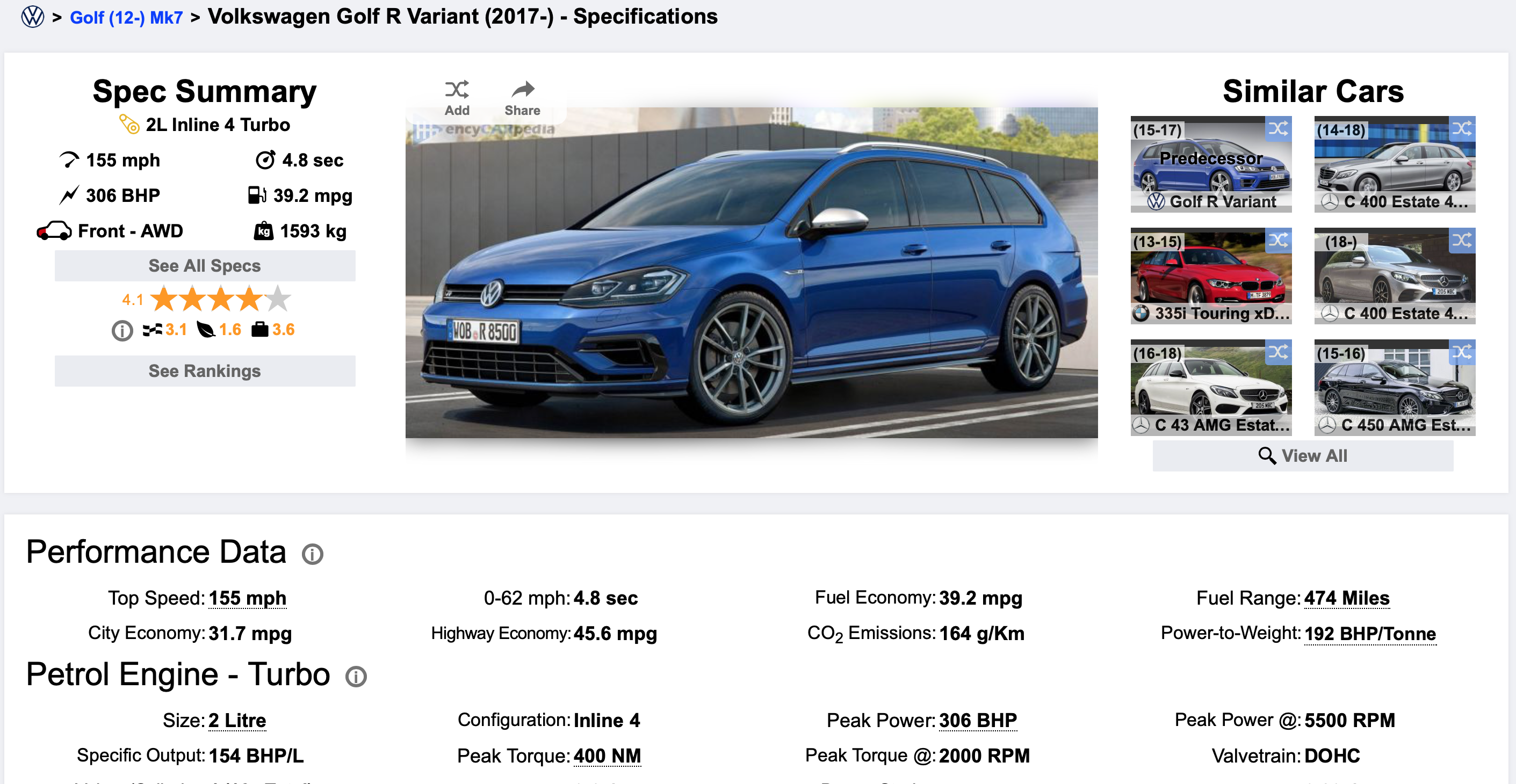 encyCARpedia Car Specs... - Other Marques - VWROC - VW R Owners Club