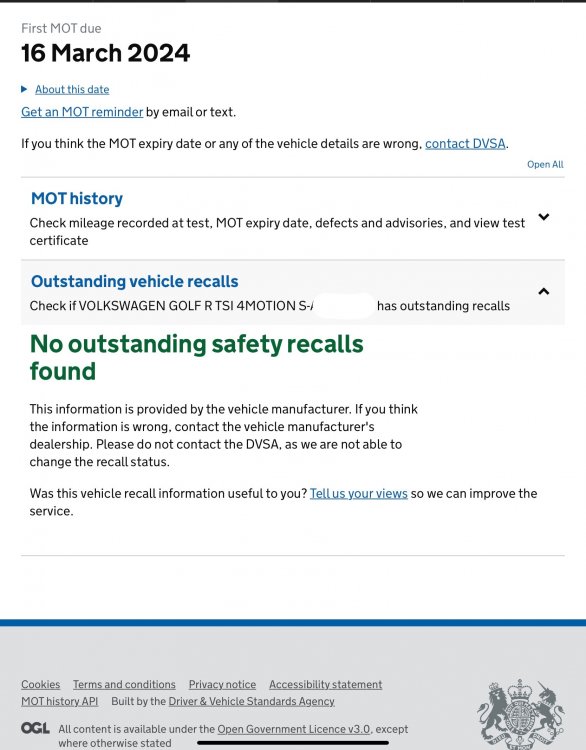Service Campaign & Recall Checker Website - VW Golf R MK8 Chat - VWROC ...