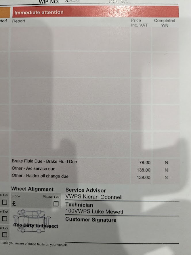 Year 4 Servuce - VW Golf R MK7 Chat - VWROC - VW R Owners Club