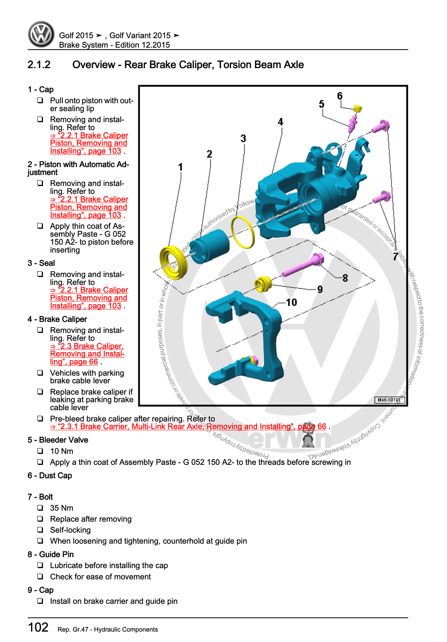 Rear brake caliper carrier bolts - VW Golf R MK7 Chat - VWROC - VW R ...