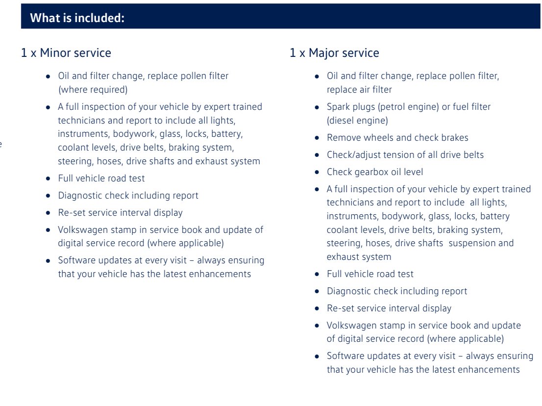 Service Plan Price Query .... - General Chat - VWROC - VW R Owners Club