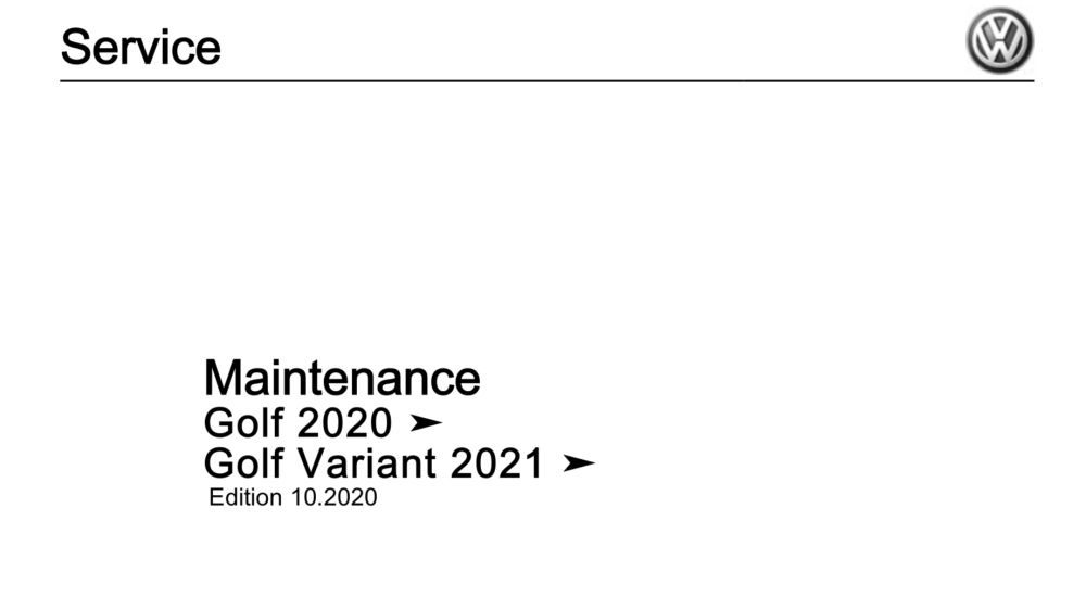 Workshop Manual - VW Golf R MK8 Chat - VWROC - VW R Owners Club